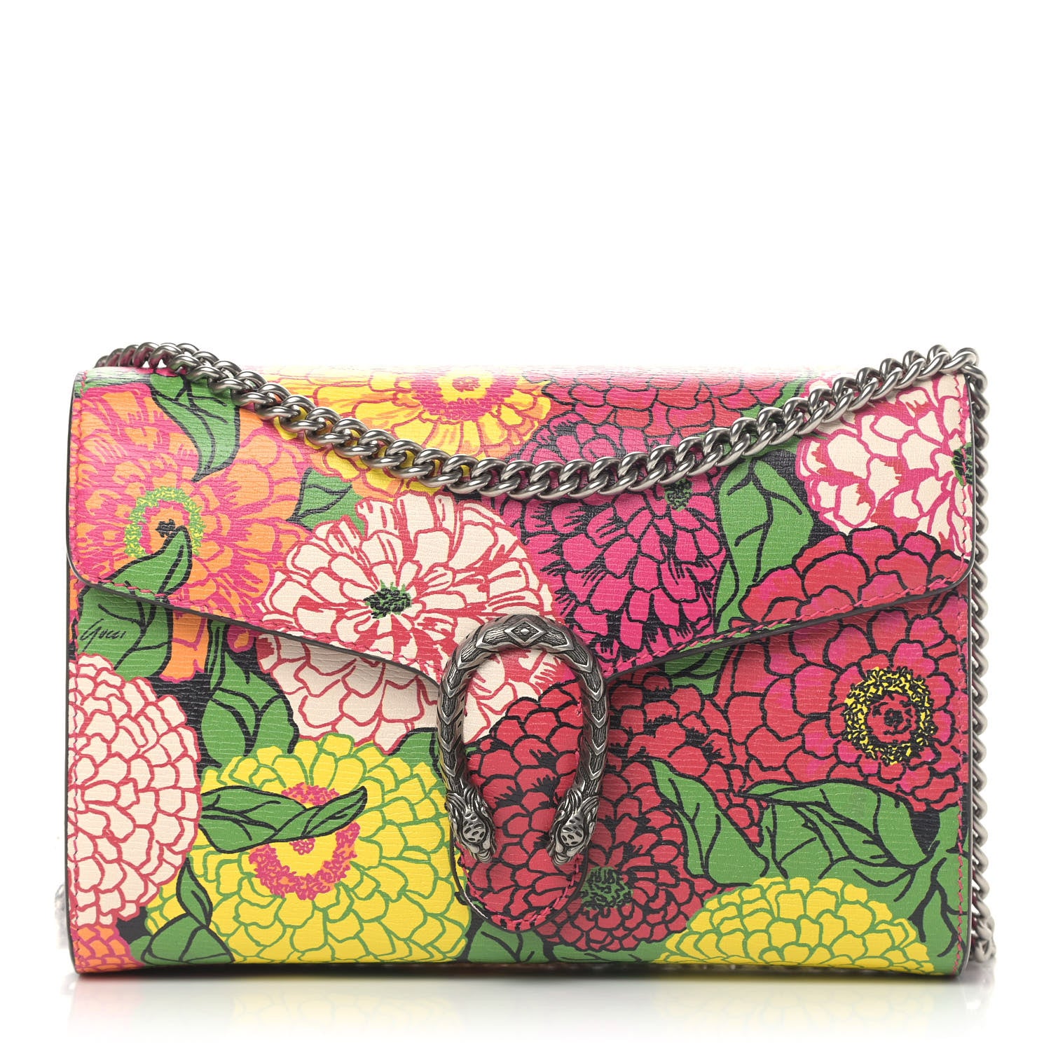 Gucci X KEN SCOTT Textured Calfskin Pomponica Print Mini Dionysus Chain ...