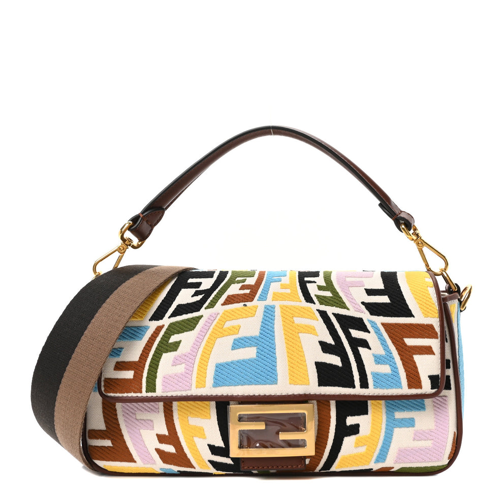 Fendi X SARA COLEMAN Canvas Vitello King Seta FF Fish Eye Embroidered ...