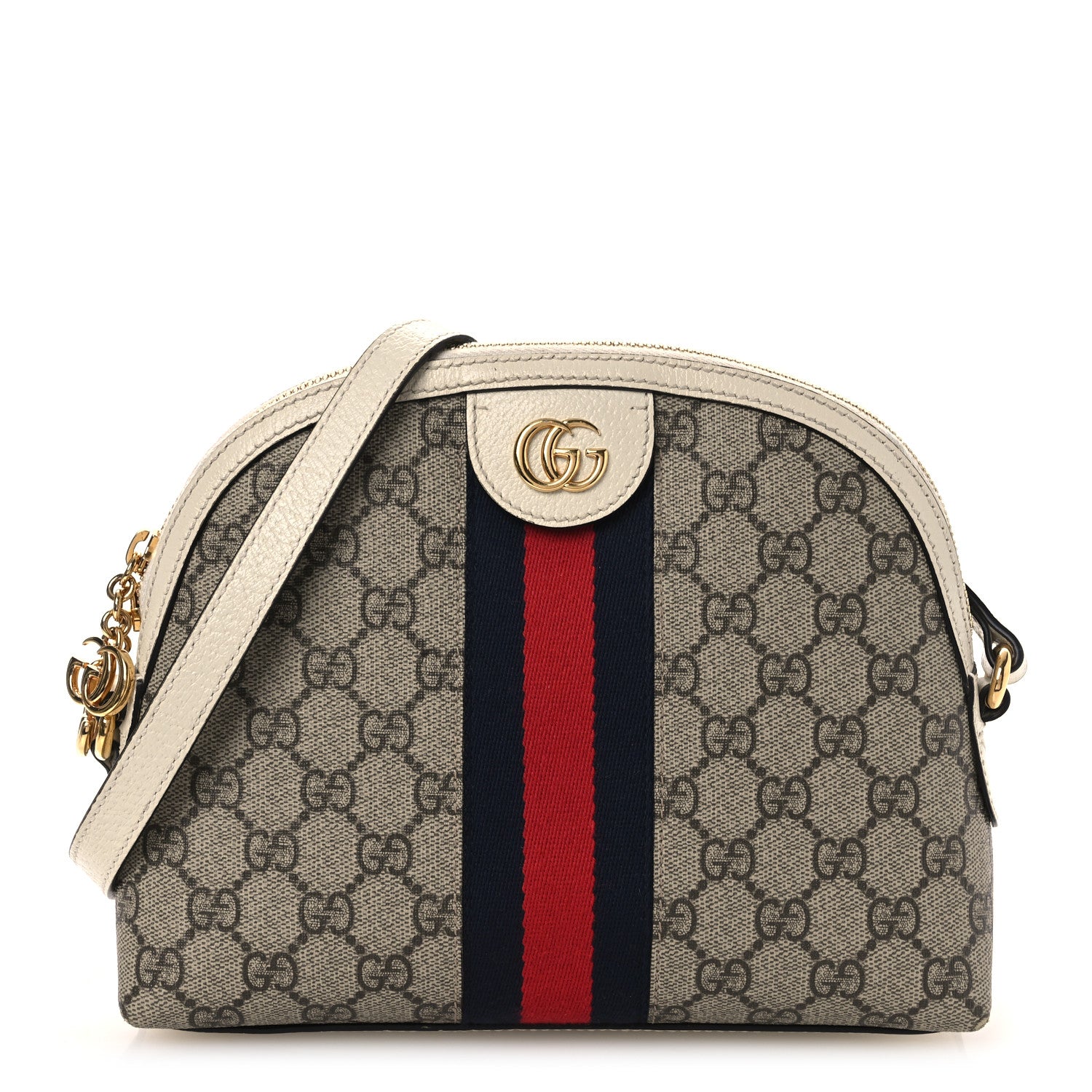 Gucci GG Supreme Monogram Textured Dollar Calfskin Web Small Ophidia ...