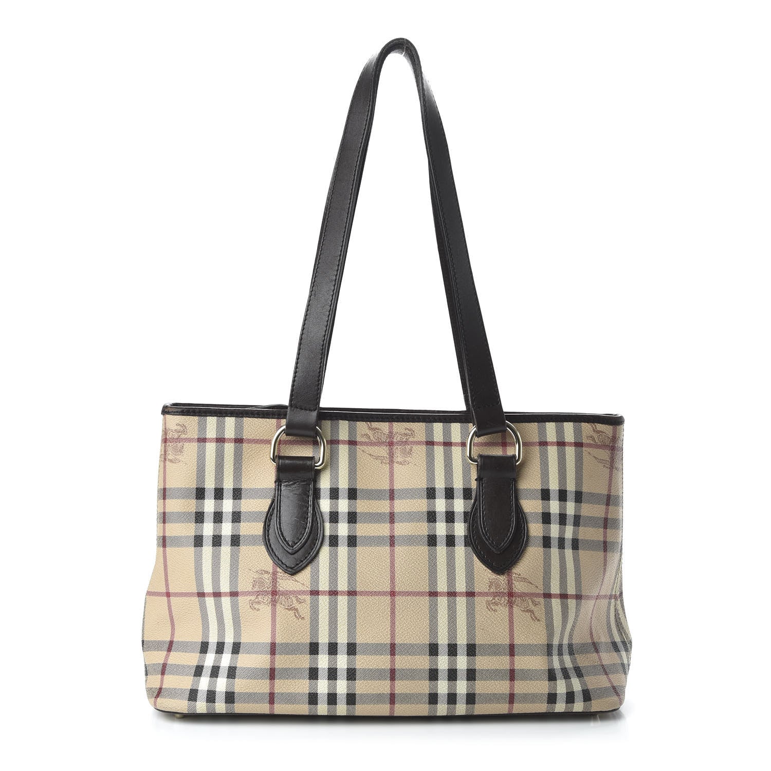 Burberry Haymarket Check Medium Regent Tote Chocolate 680108 – FASHIONPHILE