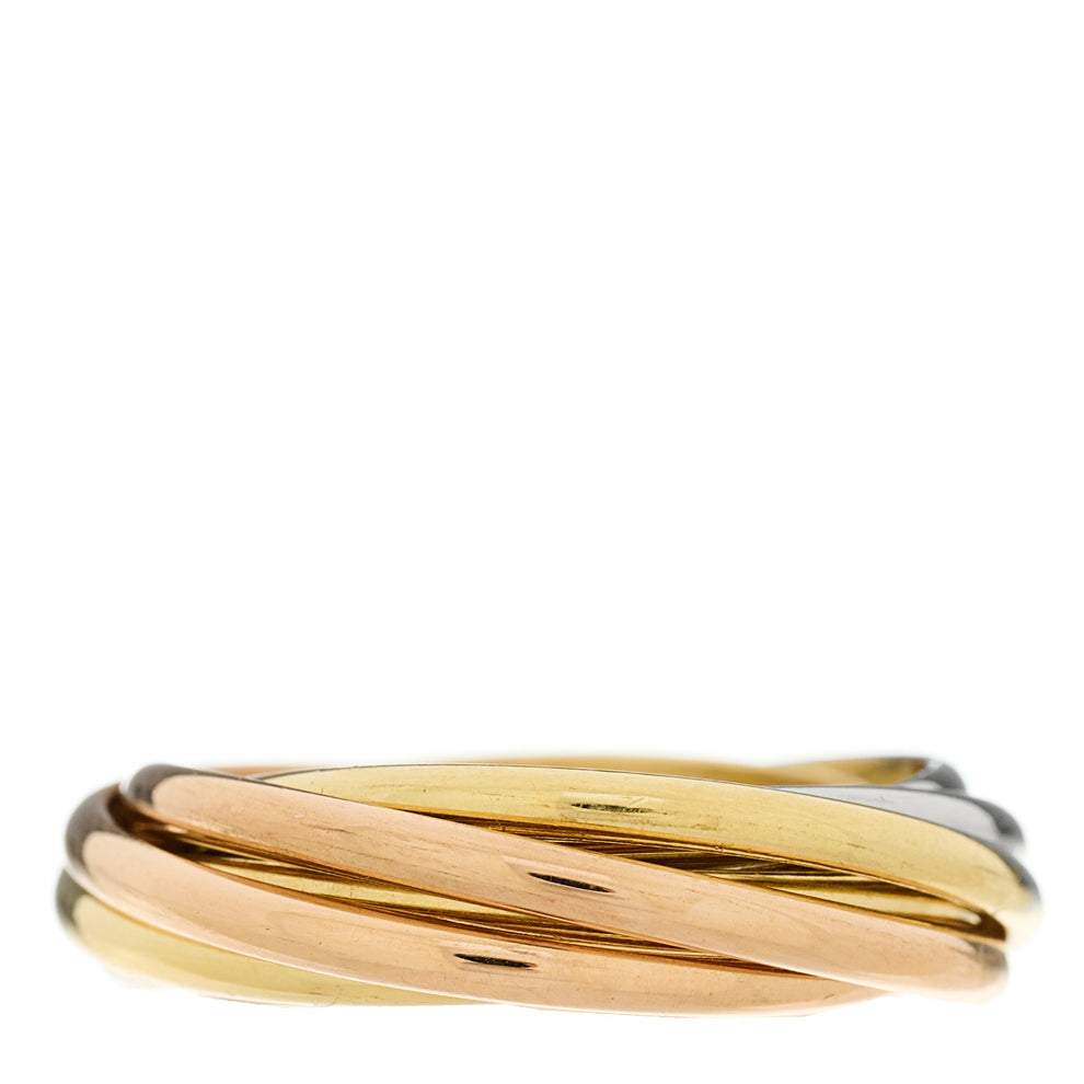 Cartier 18K Pink White Yellow Gold 7 Band Trinity Ring 51 5.75 1887545 ...