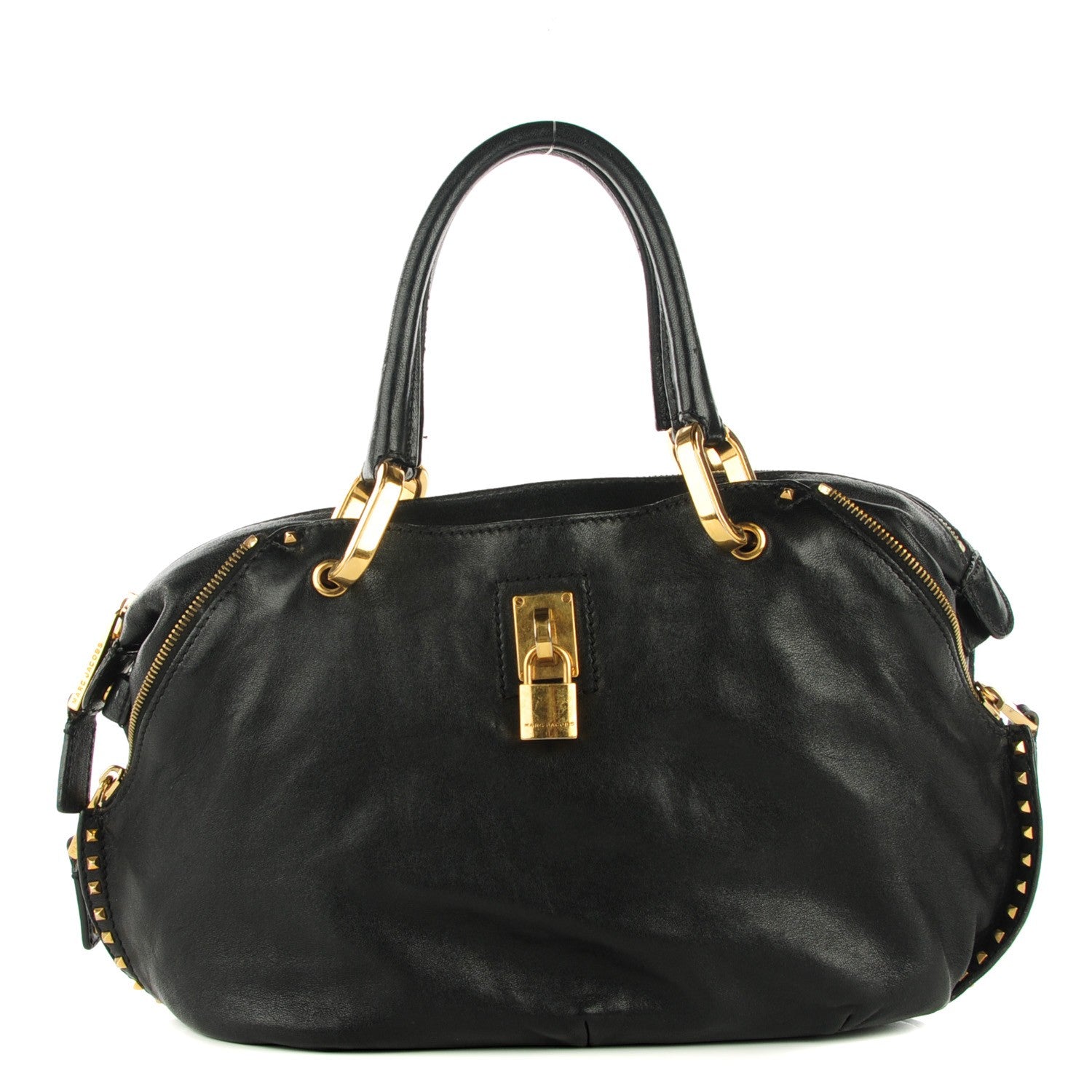 Marc Jacobs Calfskin Little Janice Paradise Satchel Black 119767 ...