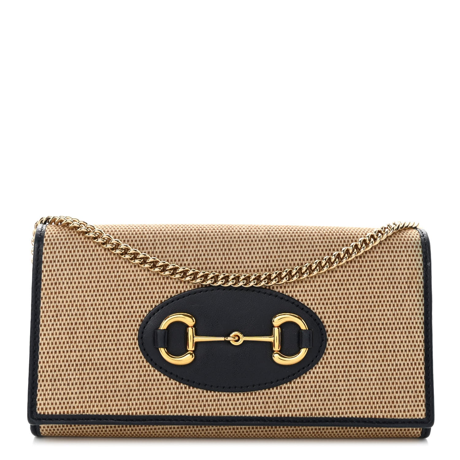 Gucci Vintage Rice Canvas Plutone Calfskin Small Horsebit 1955 Wallet ...