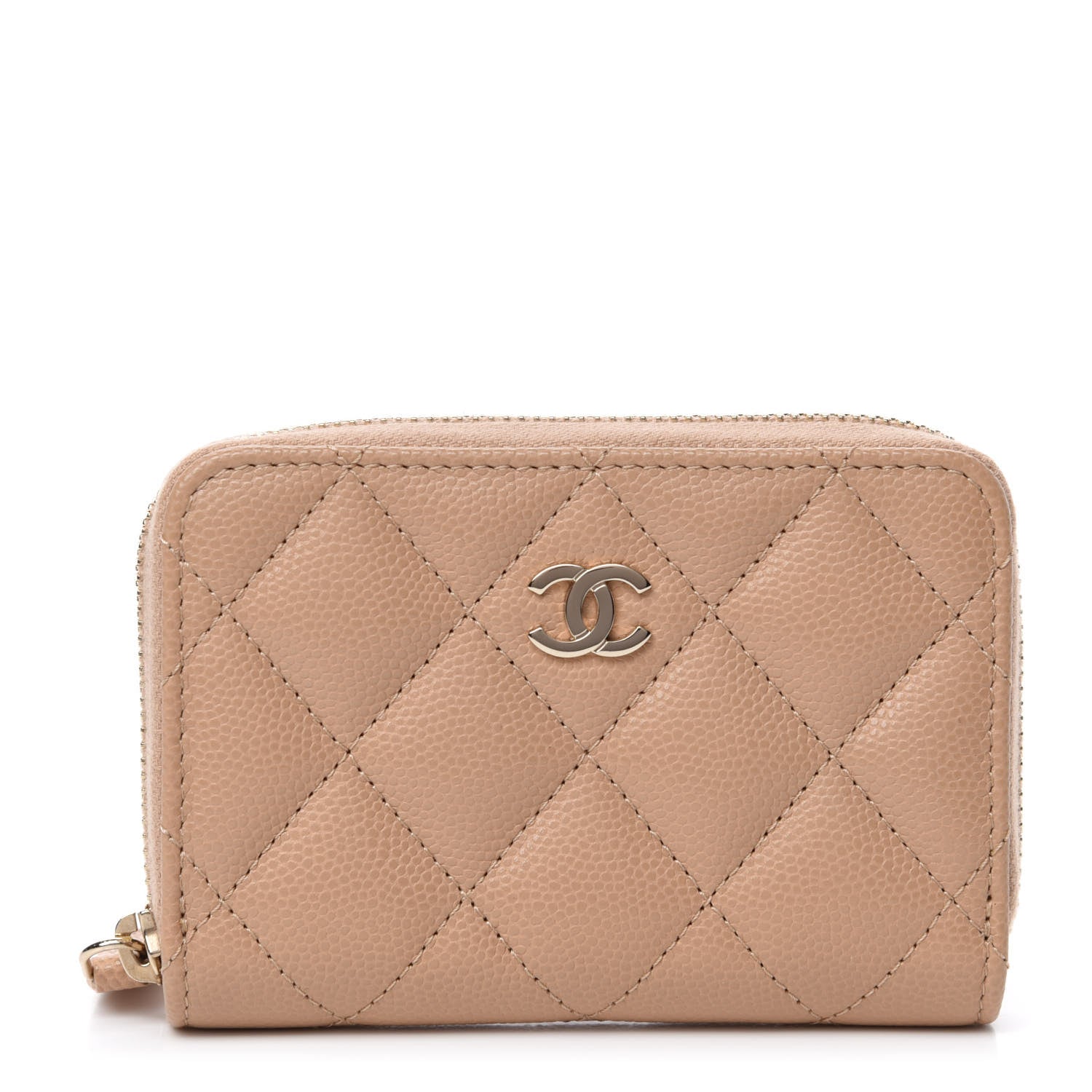 Chanel Caviar Quilted Zip Around Coin Purse Beige 750973 – FASHIONPHILE