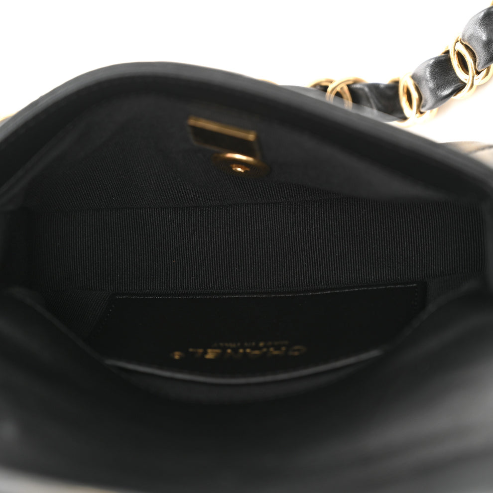 Chanel Lambskin Quilted Mini Flap CC Links Flap Black 1682886 ...