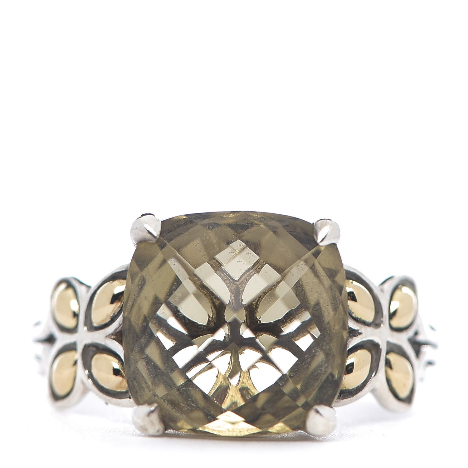 John Hardy Sterling Silver 18K Yellow Gold Olive Quartz Batu Kawung ...