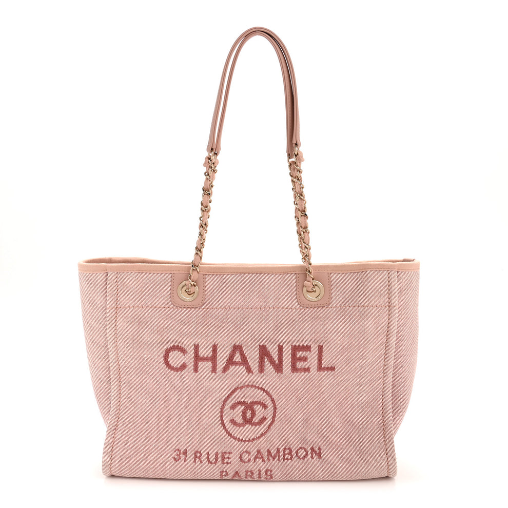 Chanel Mixed Fibers Calfskin Small Deauville Tote Rose Pink 1788817 ...