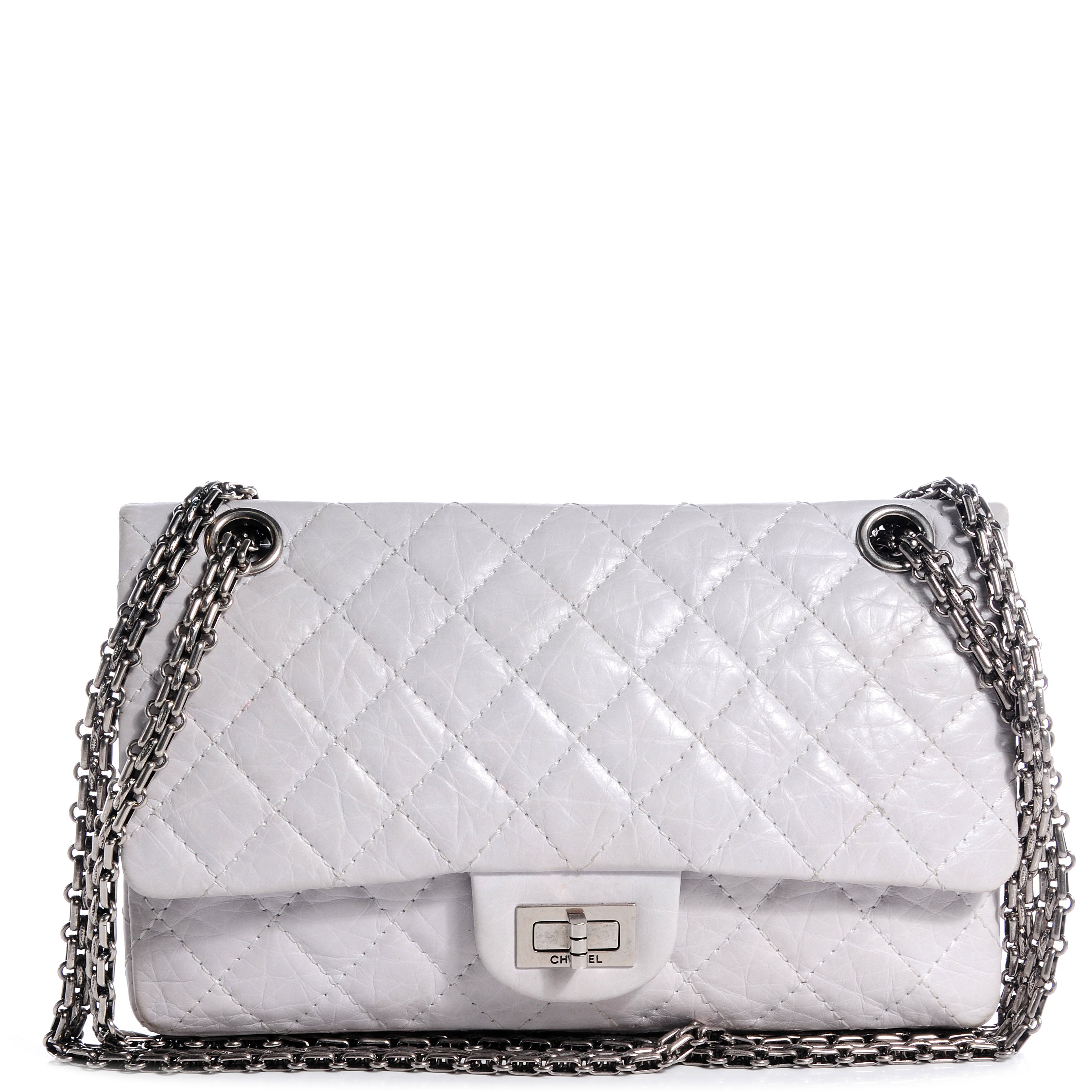 Chanel Aged Calfskin 50th Anniversary 2.55 Reissue 225 Flap White 66432 ...