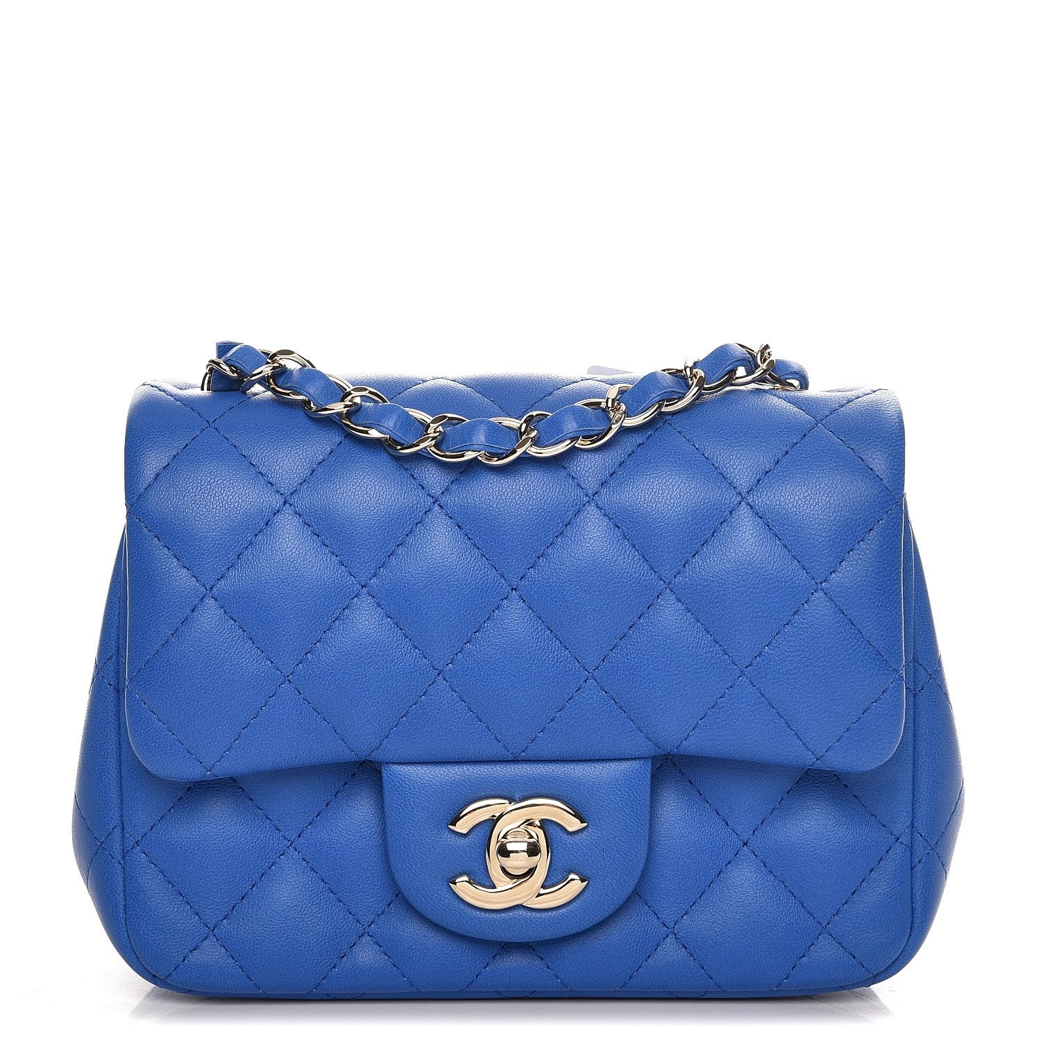 Chanel Lambskin Quilted Mini Square Flap Blue 224768 – FASHIONPHILE