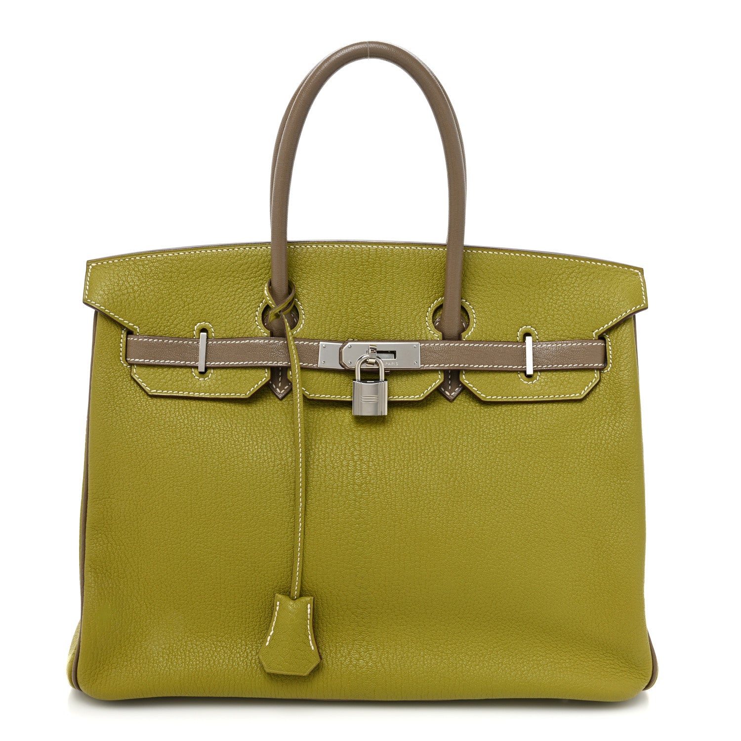Hermes Chevre de Coromandel Horseshoe Birkin 35 Vert Anis Etoupe ...