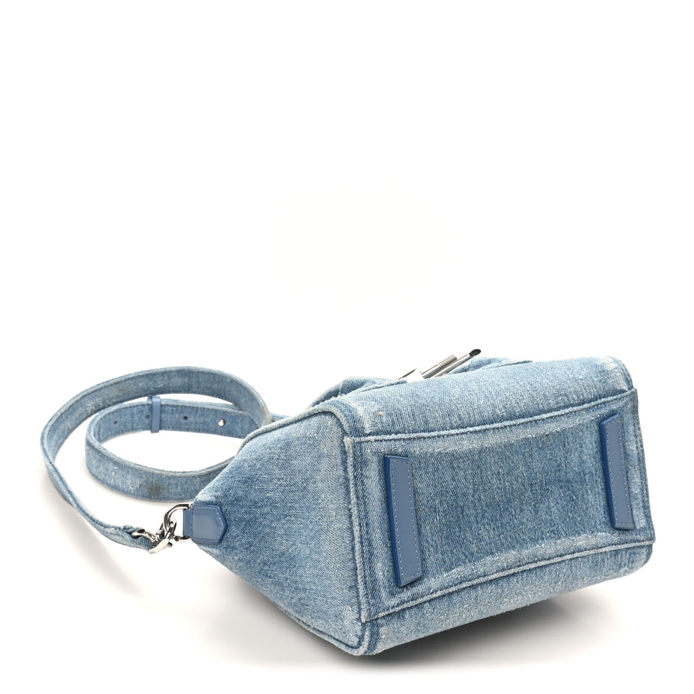 Givenchy Denim Mini Lock Antigona Shoulder Bag Blue 1783381 – FASHIONPHILE