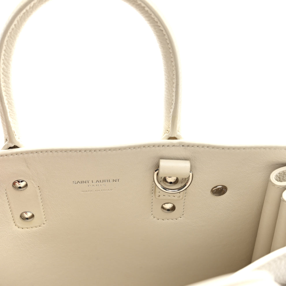 Saint Laurent Grained Calfskin Nano Sac de Jour Dove White 1783253 ...