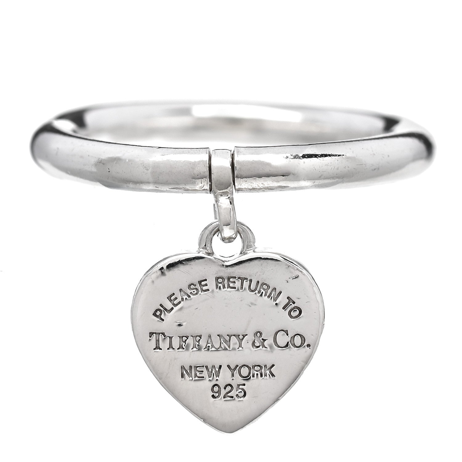 Tiffany Sterling Silver Return to Tiffany Heart Tag Ring 53 6.25 998855 ...