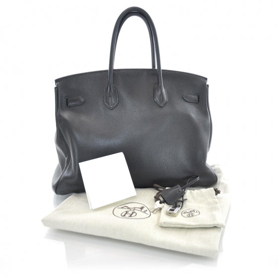 Hermes Taurillon Clemence BIRKIN 35 Black 30436 – FASHIONPHILE