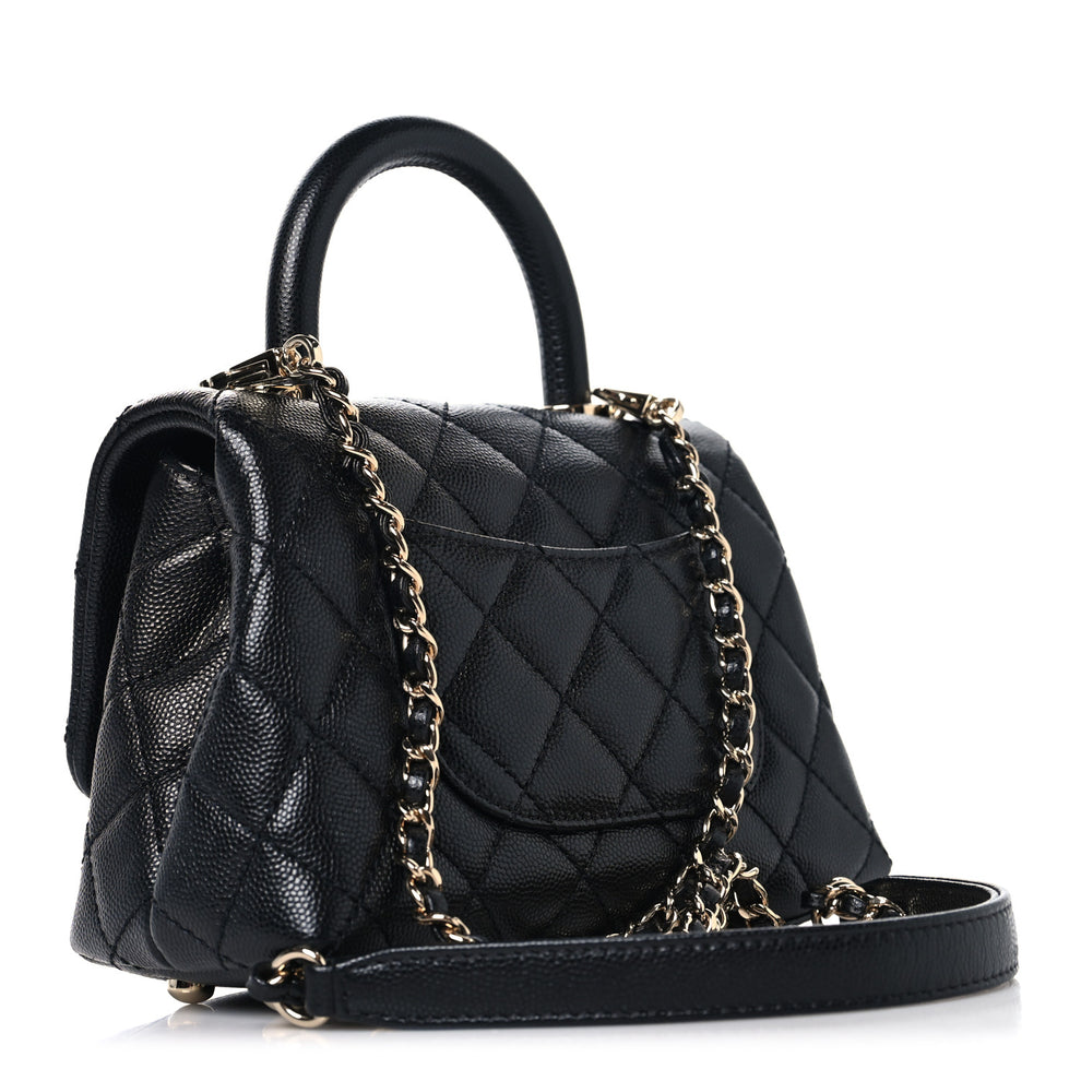 Chanel Caviar Quilted Extra Mini Coco Handle Flap Black 1781061 ...