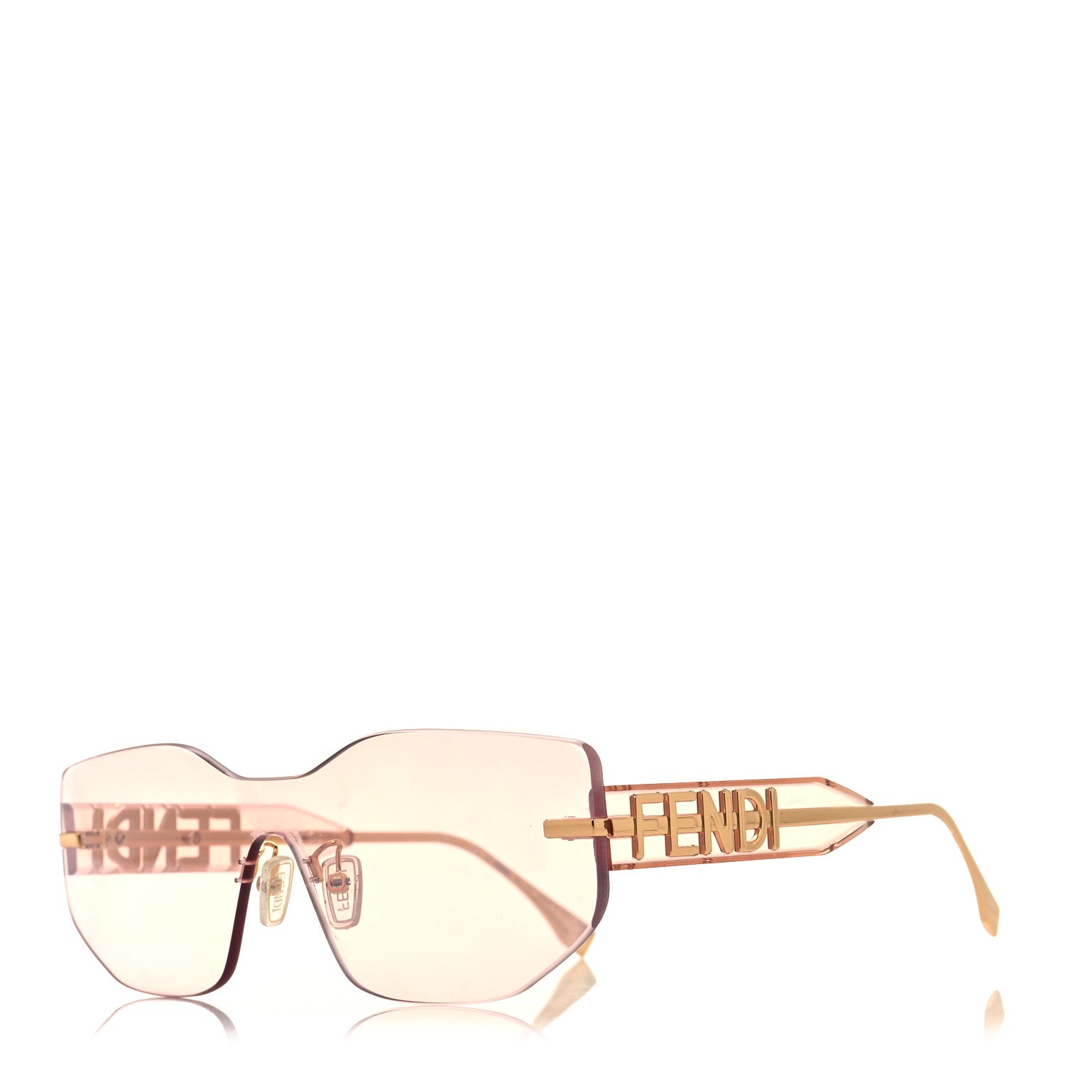 Fendi Metal Fendigraphy Shield Sunglasses FE 40066/U Pink Gold 1516497 ...