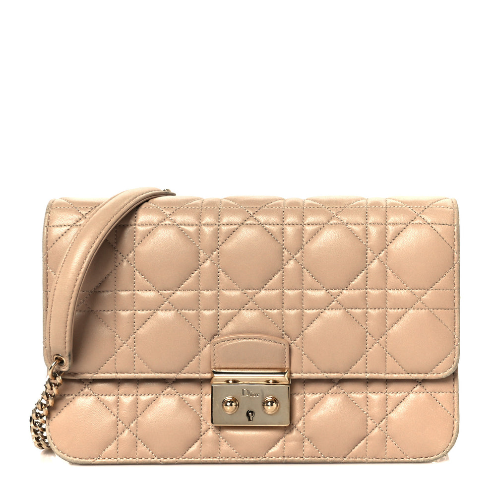 Christian Dior Lambskin Cannage Miss Dior Promenade Pouch Beige 1793889 ...