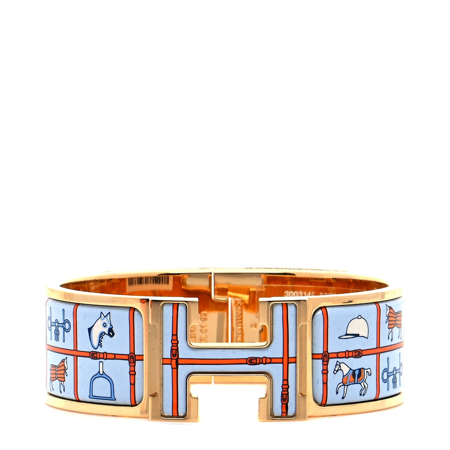Hermes Enamel Couvertures et Tenues de Jour Wide Clic Clac H Bracelet ...