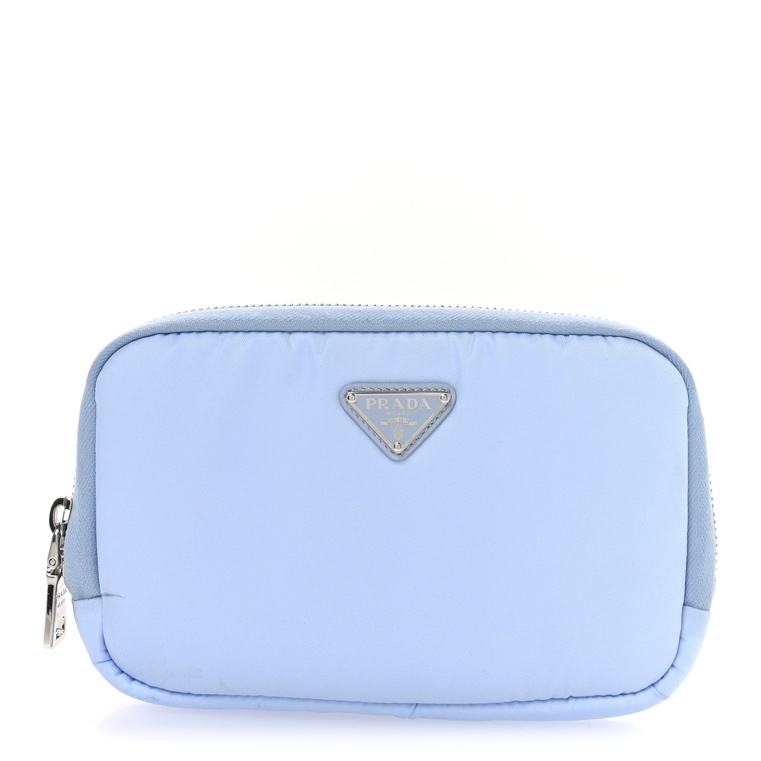 Prada Nylon Vela Cosmetic Pouch Celeste 1754812 – FASHIONPHILE