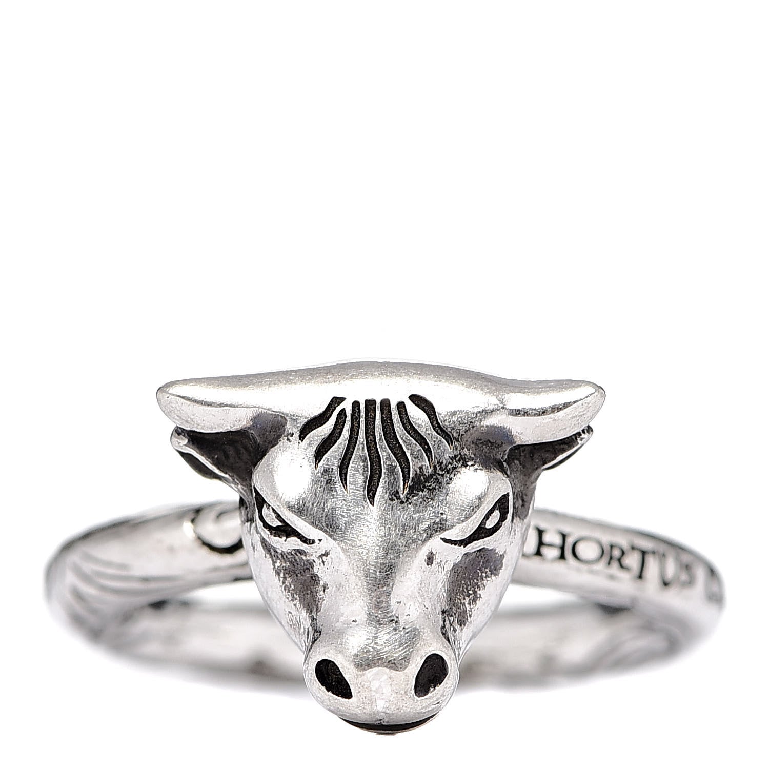 Gucci Sterling Silver Anger Forest Bull's Head Ring 56 7.5 629269 ...