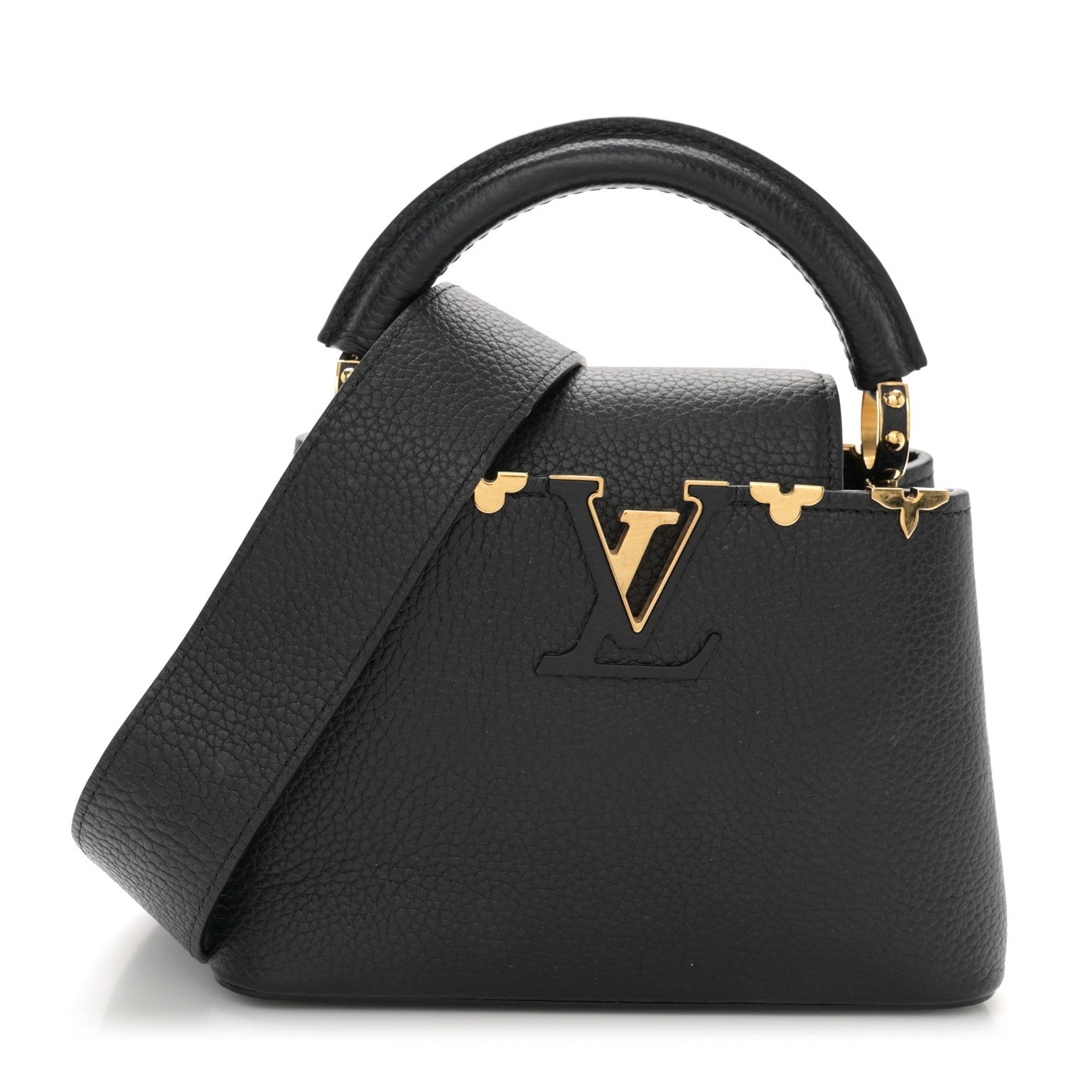 Louis Vuitton Taurillon Embellished Flower Crown Capucines Mini Black ...