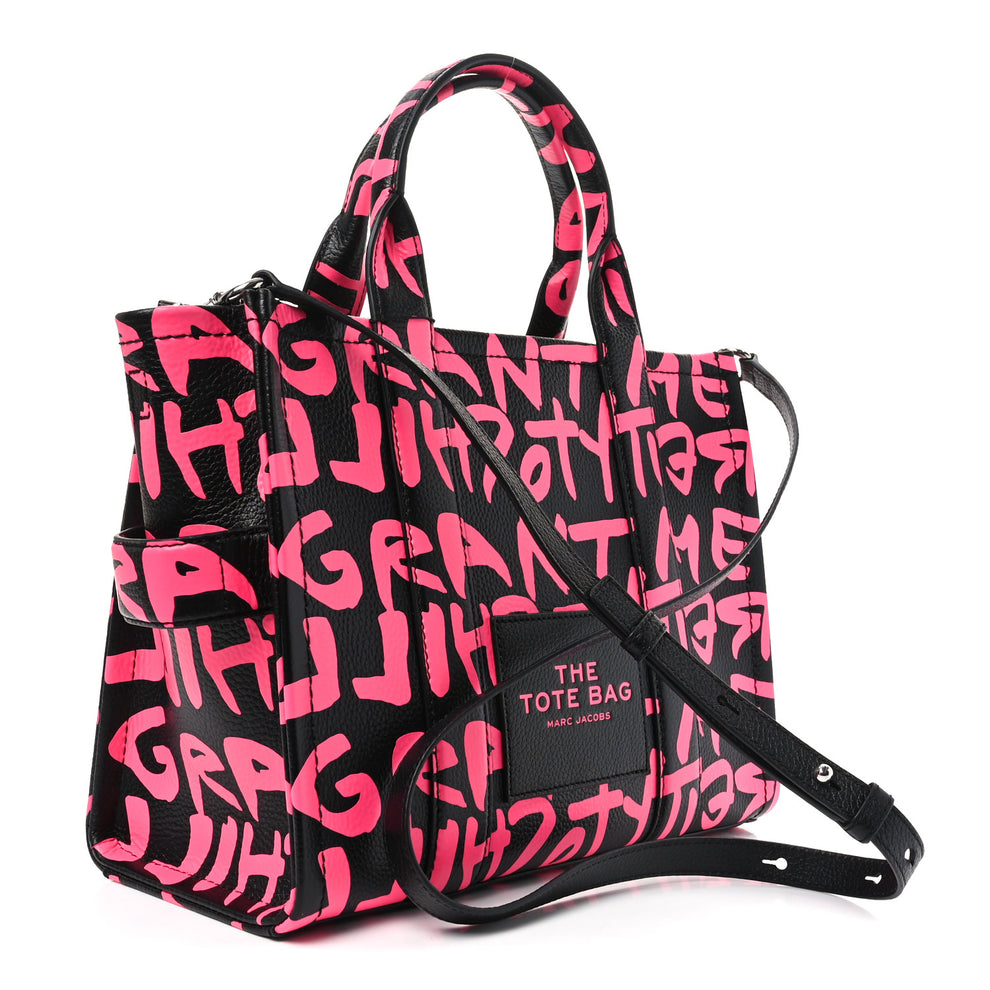 Marc Jacobs X STEPHEN SPROUSE Grained Calfskin Medium The Tote Bag Pink ...