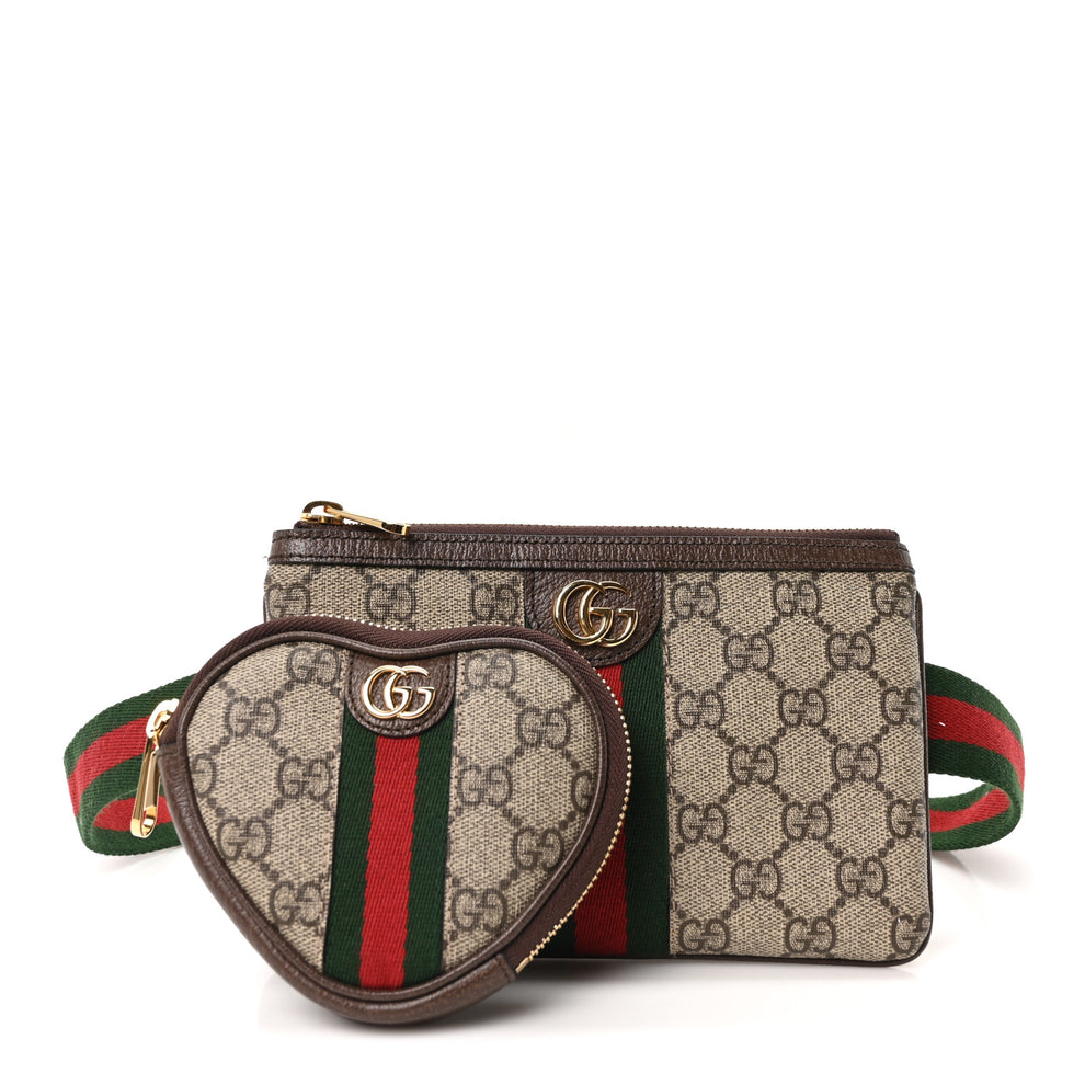 Gucci GG Supreme Monogram Web Ophidia Utility Belt Bag 85 34 Beige ...