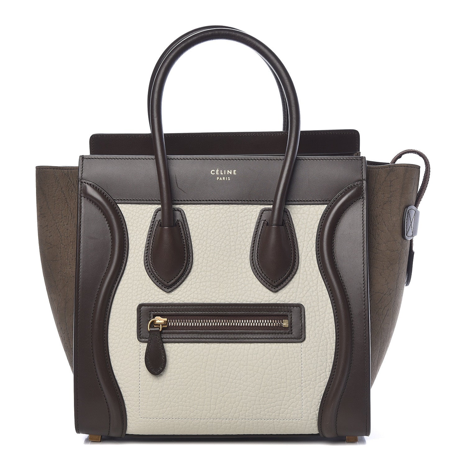 Celine Bullhide Micro Tri-Color Luggage Khaki 468262 – FASHIONPHILE