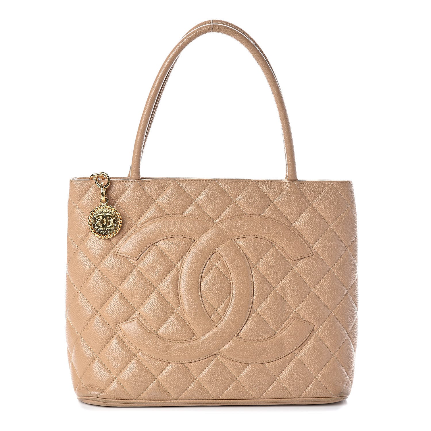 Chanel Caviar Quilted Medallion Tote Beige 494408 – FASHIONPHILE