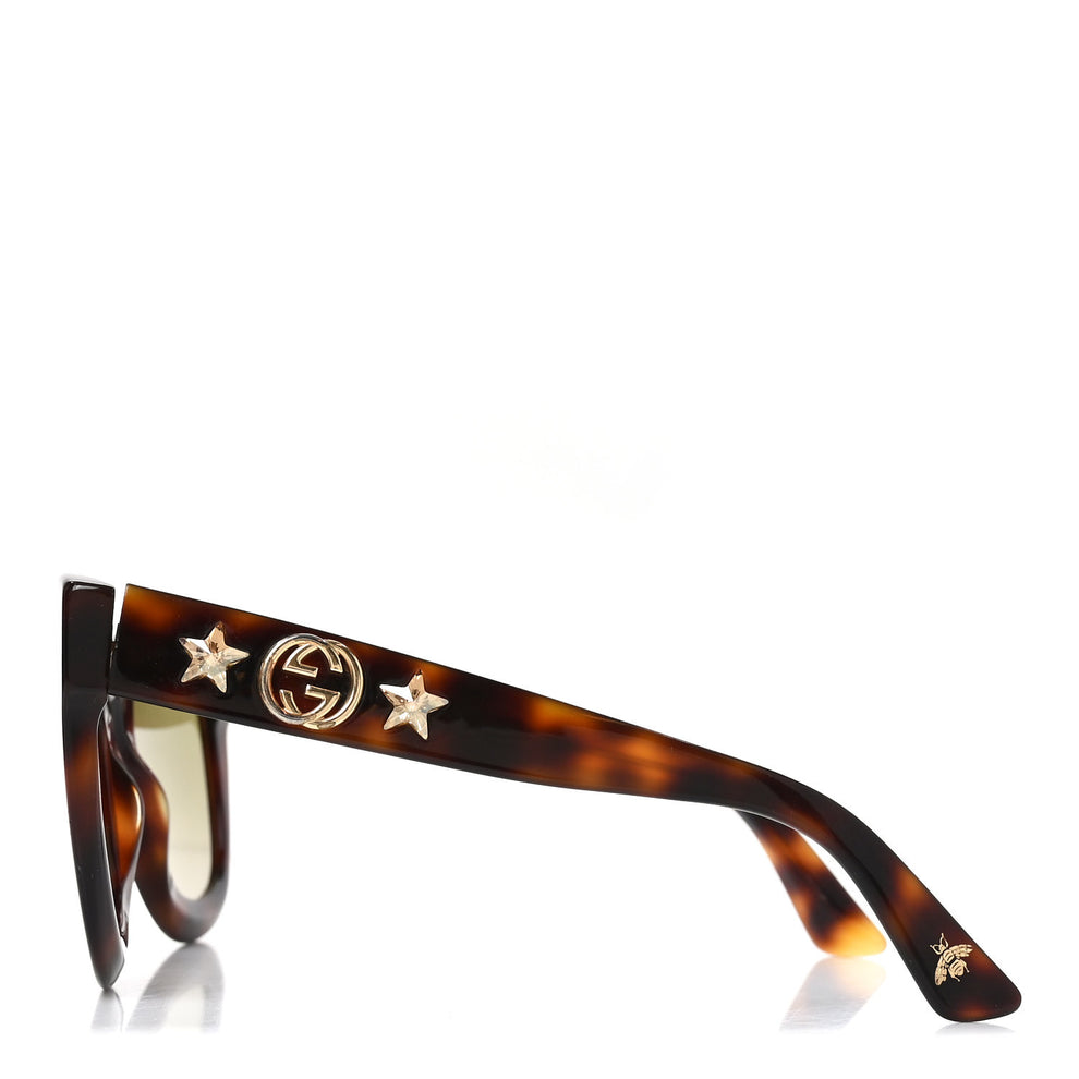 Gucci Round Frame Star Sunglasses GG0208S Tortoise 1890910 – FASHIONPHILE
