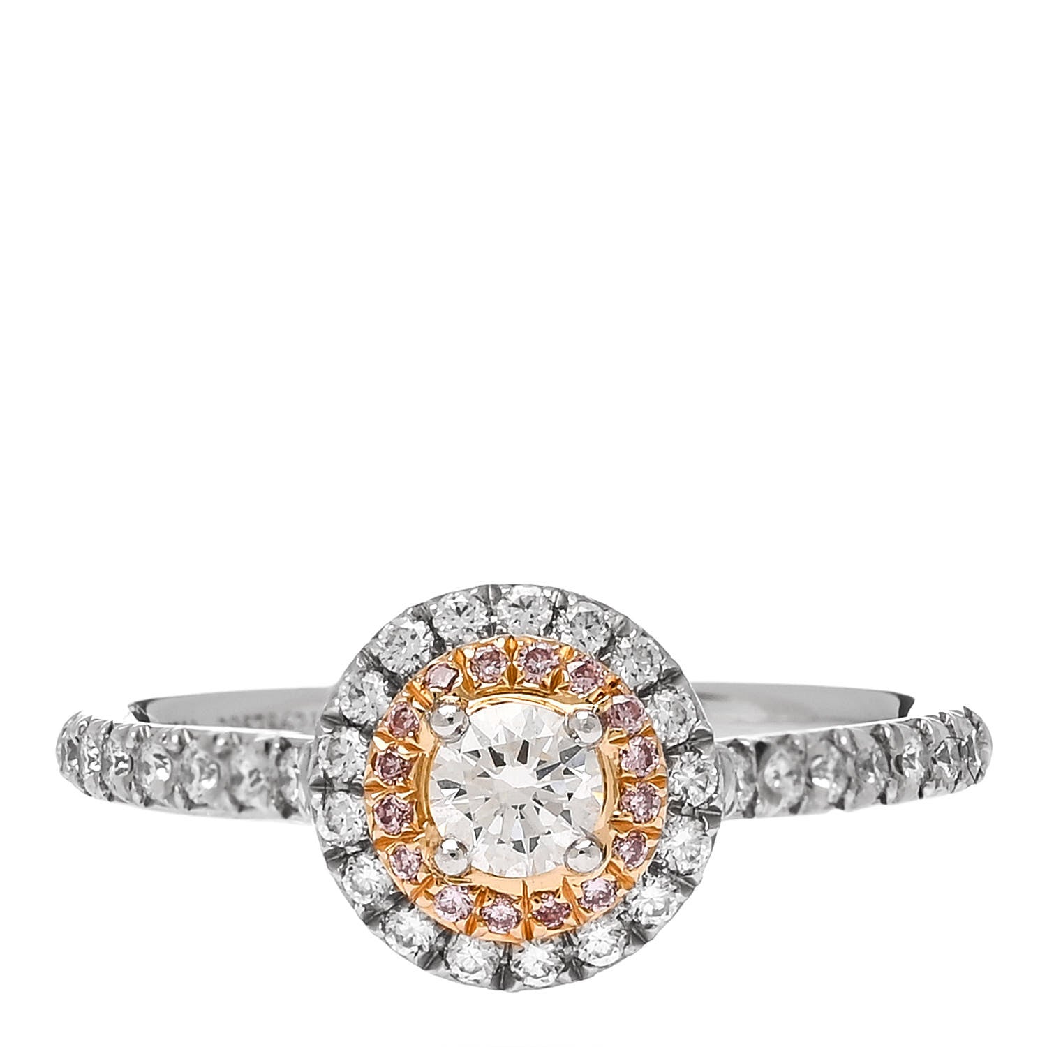Tiffany Platinum 18K Rose Gold Pink Diamond Soleste Engagement Ring 52 ...