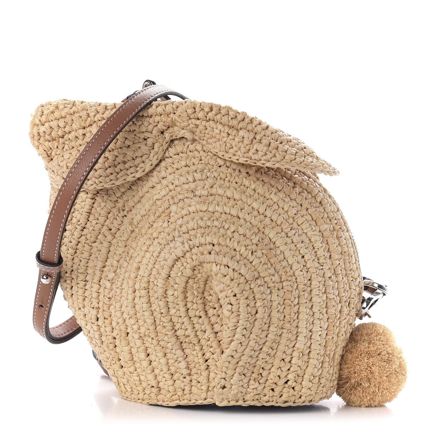 Loewe Raffia Mini Bunny Crossbody Bag Natural Tan 642671 – FASHIONPHILE