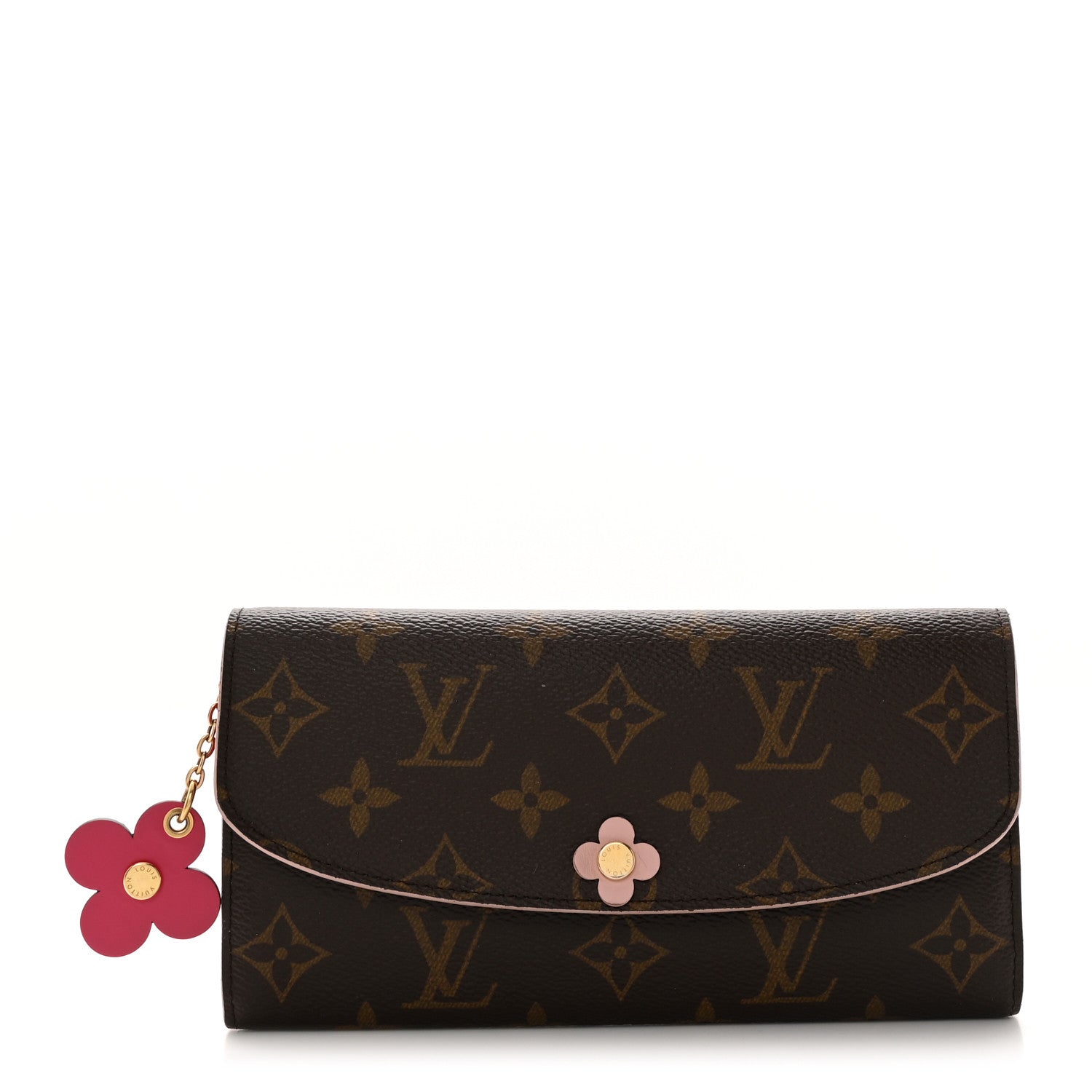 Louis Vuitton Monogram Bloom Flower Emilie Wallet Fuchsia 1526216 ...
