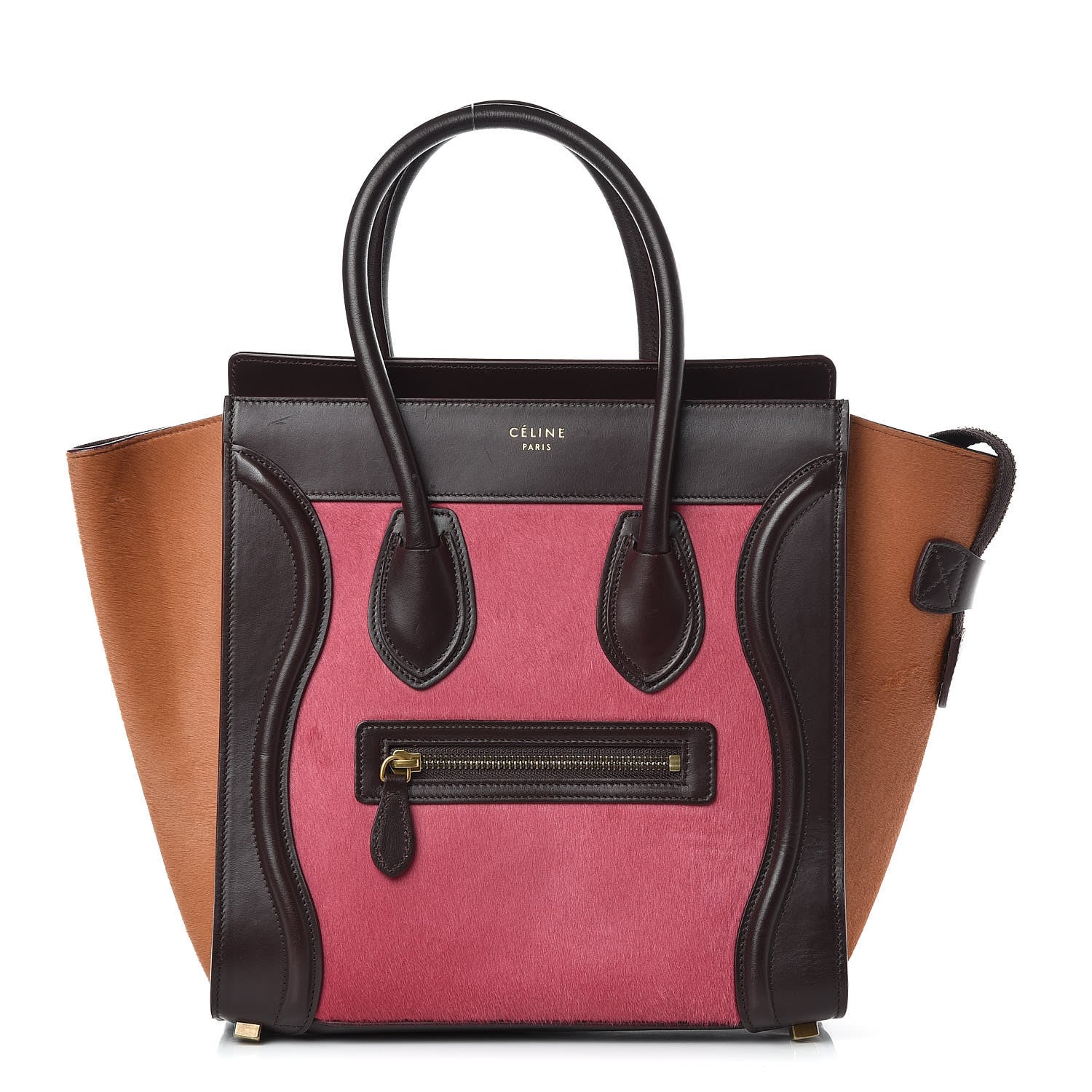 Celine Pony Hair Smooth Calfskin Micro Tri-Color Luggage Pink 396506 ...