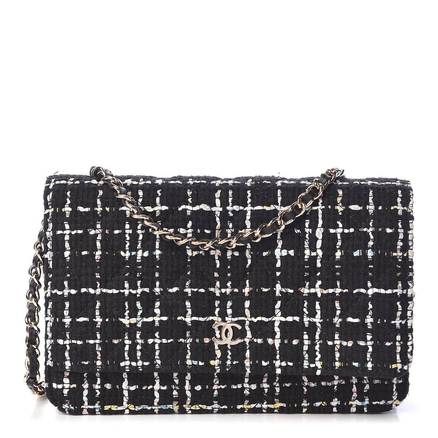 Chanel Tweed Wallet On Chain WOC Black 464249 – FASHIONPHILE