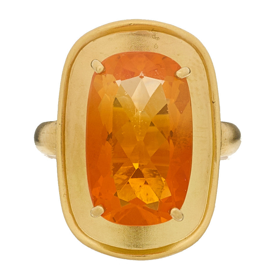 Irene Neuwirth 18K Yellow Gold Fire Opal Infinity Cocktail Ring 53 6.25 ...