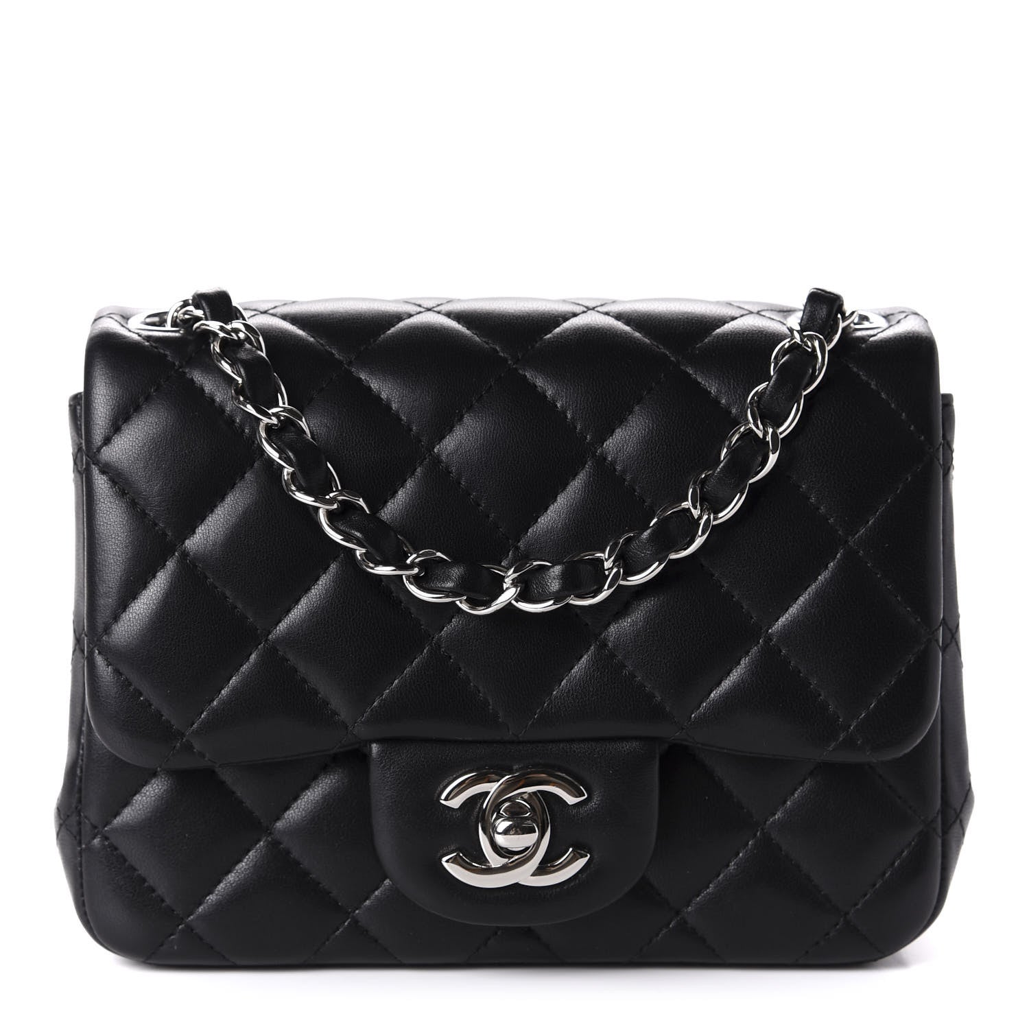 Chanel Lambskin Quilted Mini Square Flap Black 614010 – FASHIONPHILE