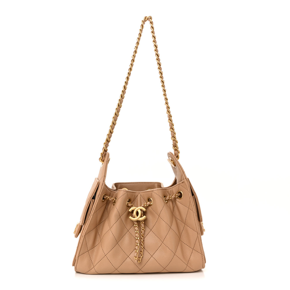 Chanel Caviar Quilted Mini Chanel 25 Handbag Beige 1778740 – FASHIONPHILE