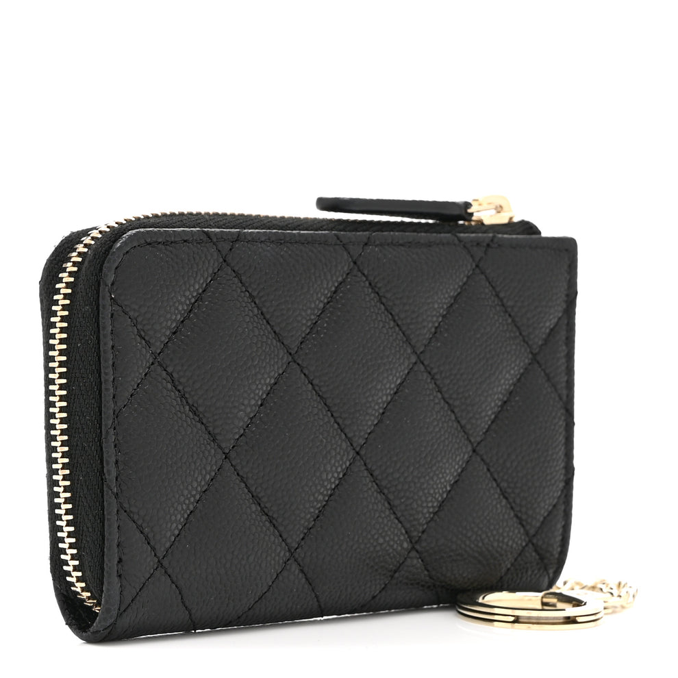 Chanel Caviar Quilted Zipped Key Holder Case Black 1870895 – FASHIONPHILE