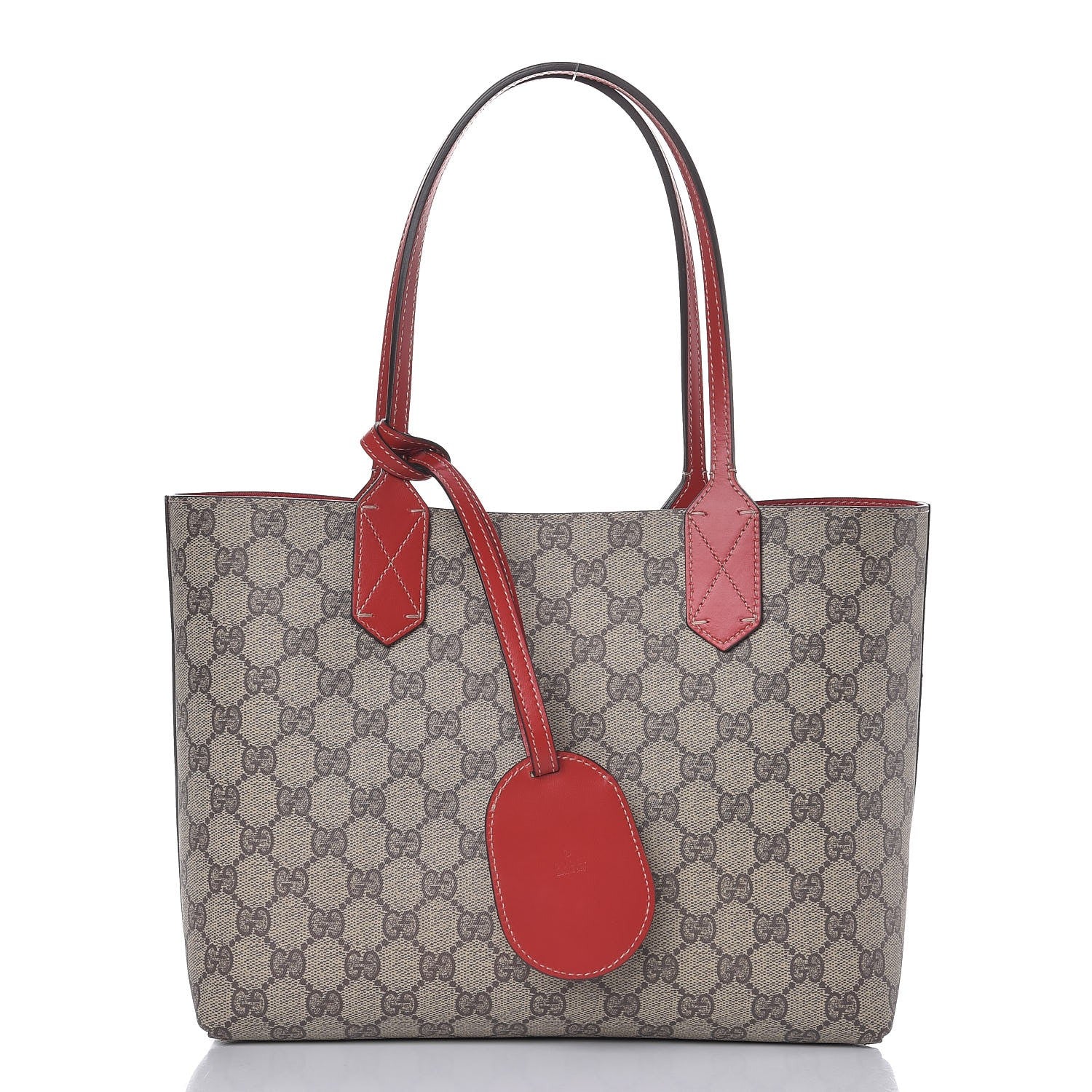 Gucci GG Supreme Monogram Small Reversible Tote Beige Red 289701 ...