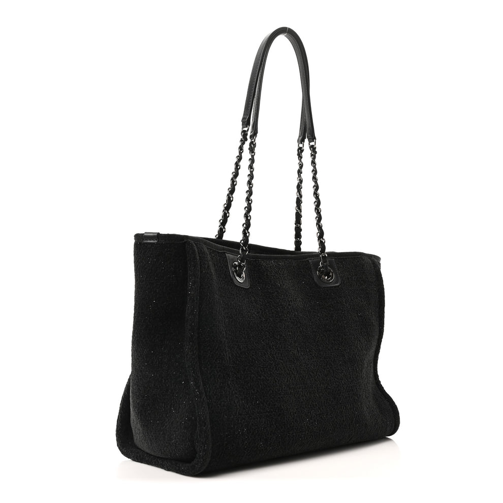 Chanel Lurex Canvas Small Deauville Tote Black 1795511 – FASHIONPHILE