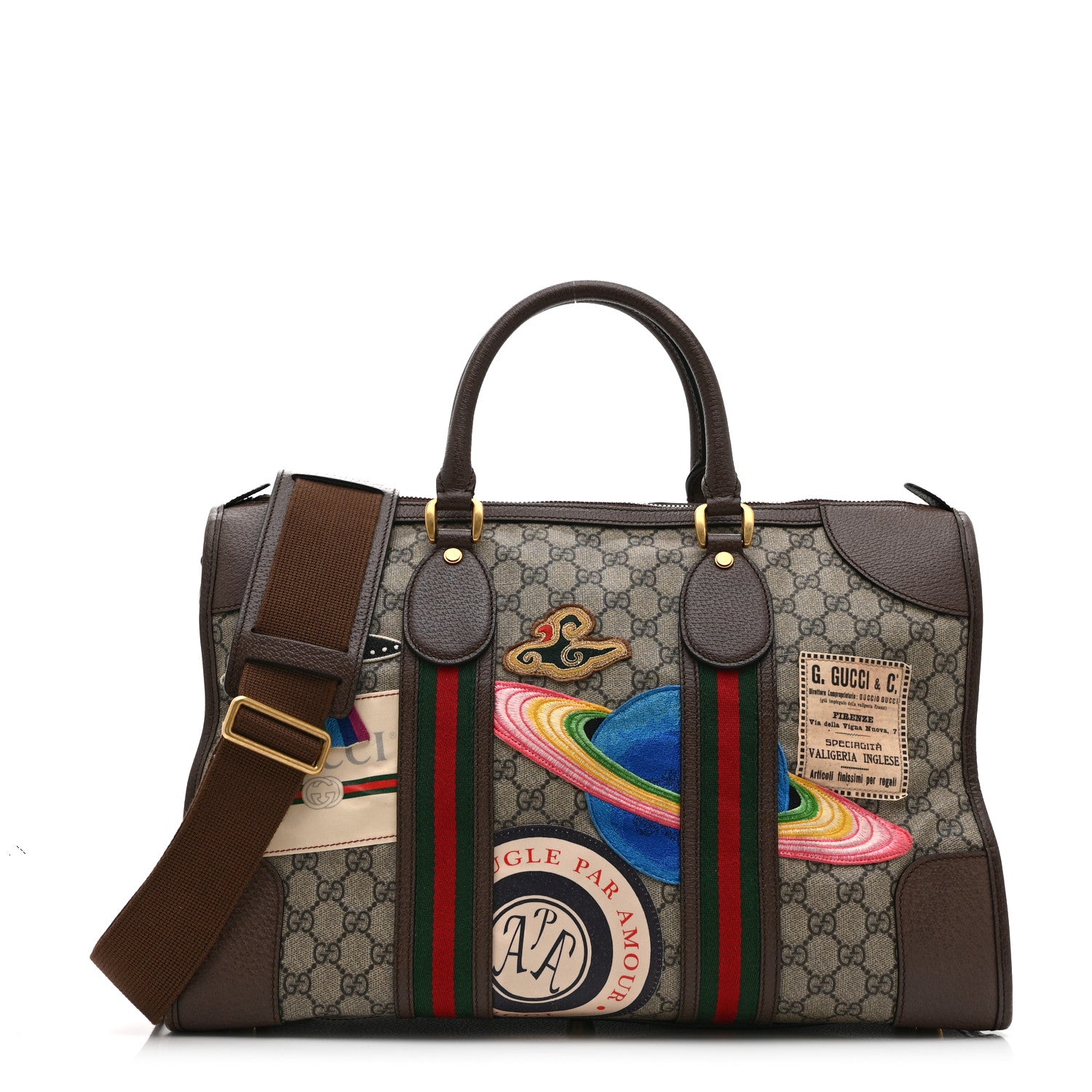 Gucci Soft GG Supreme Monogram Courrier Medium Duffle Bag Beige New ...