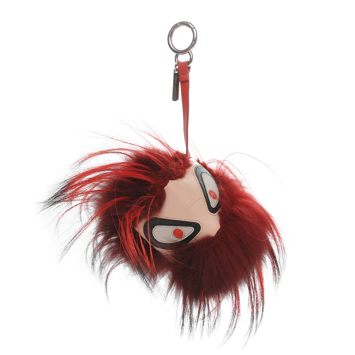 Fendi Fox Fur Snobius Monster Bag Bug Charm Red 193371 – FASHIONPHILE