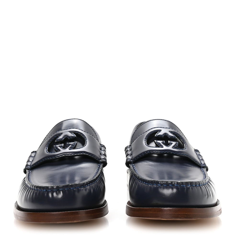 Gucci Calfskin Mens Interlocking G Millennial Ribot Loafers 8 Blue ...