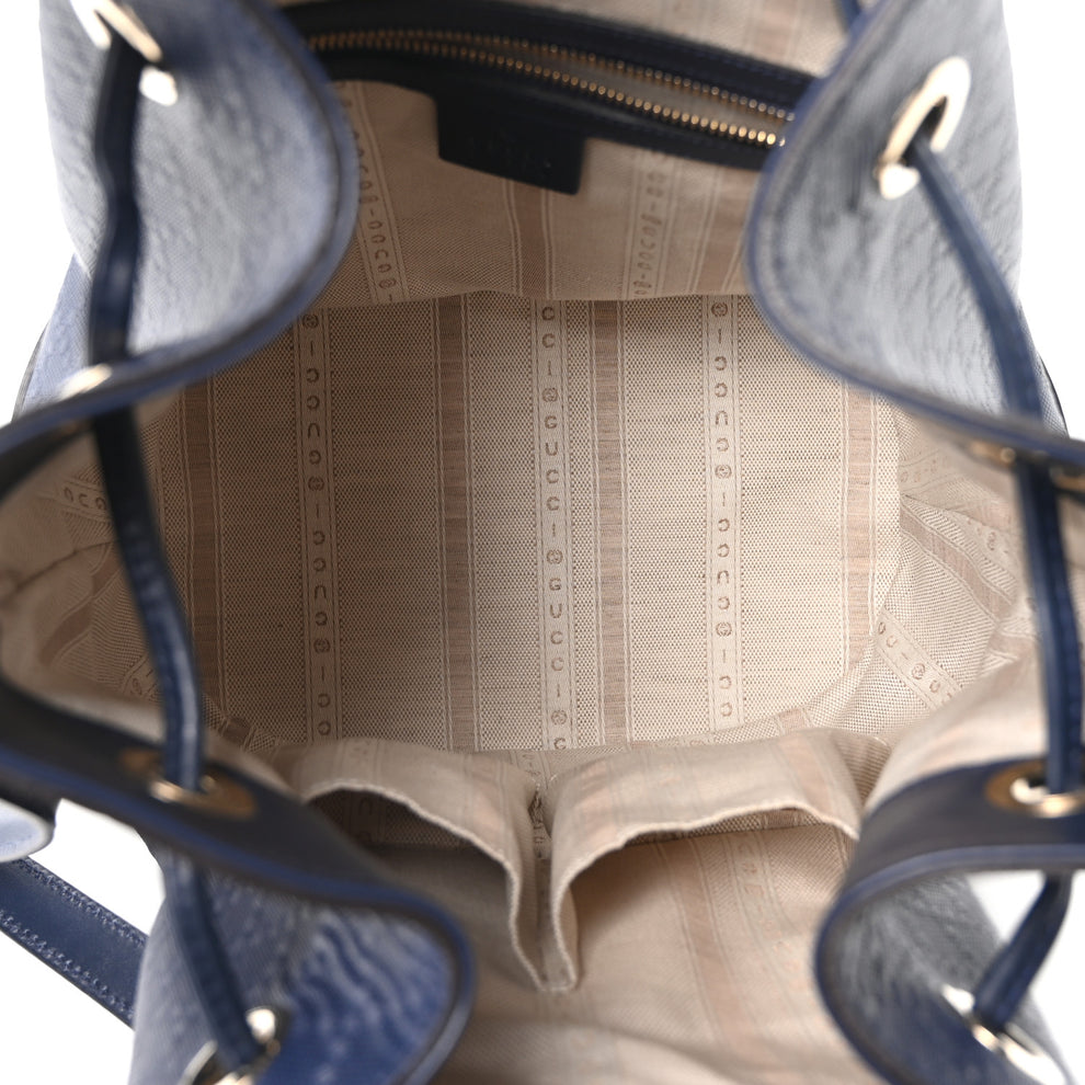 Gucci Hilary Lux Bright Diamante Medium Bucket Bag Classic Marine ...