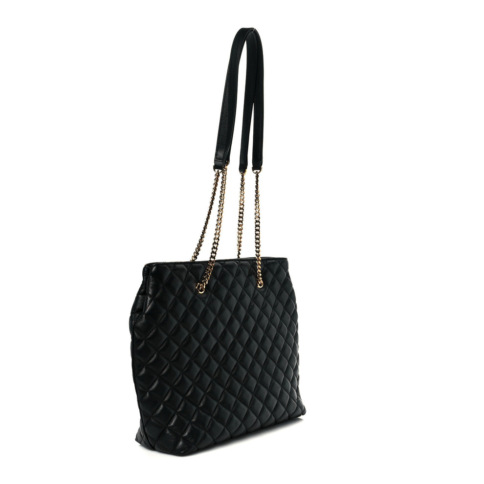 Versace Nappa Quilted Medusa Chain Shoulder Bag Black 1782880 ...