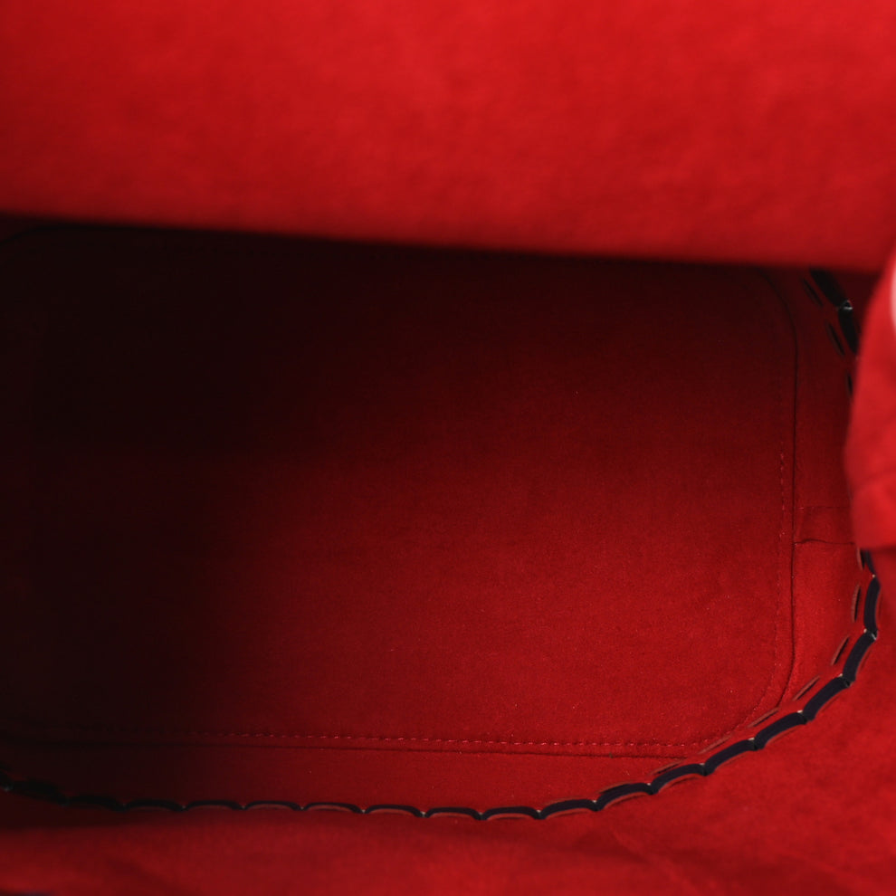 Louis Vuitton Soft Calfskin Braided Lockme Bucket Marine Rouge 1777707 ...