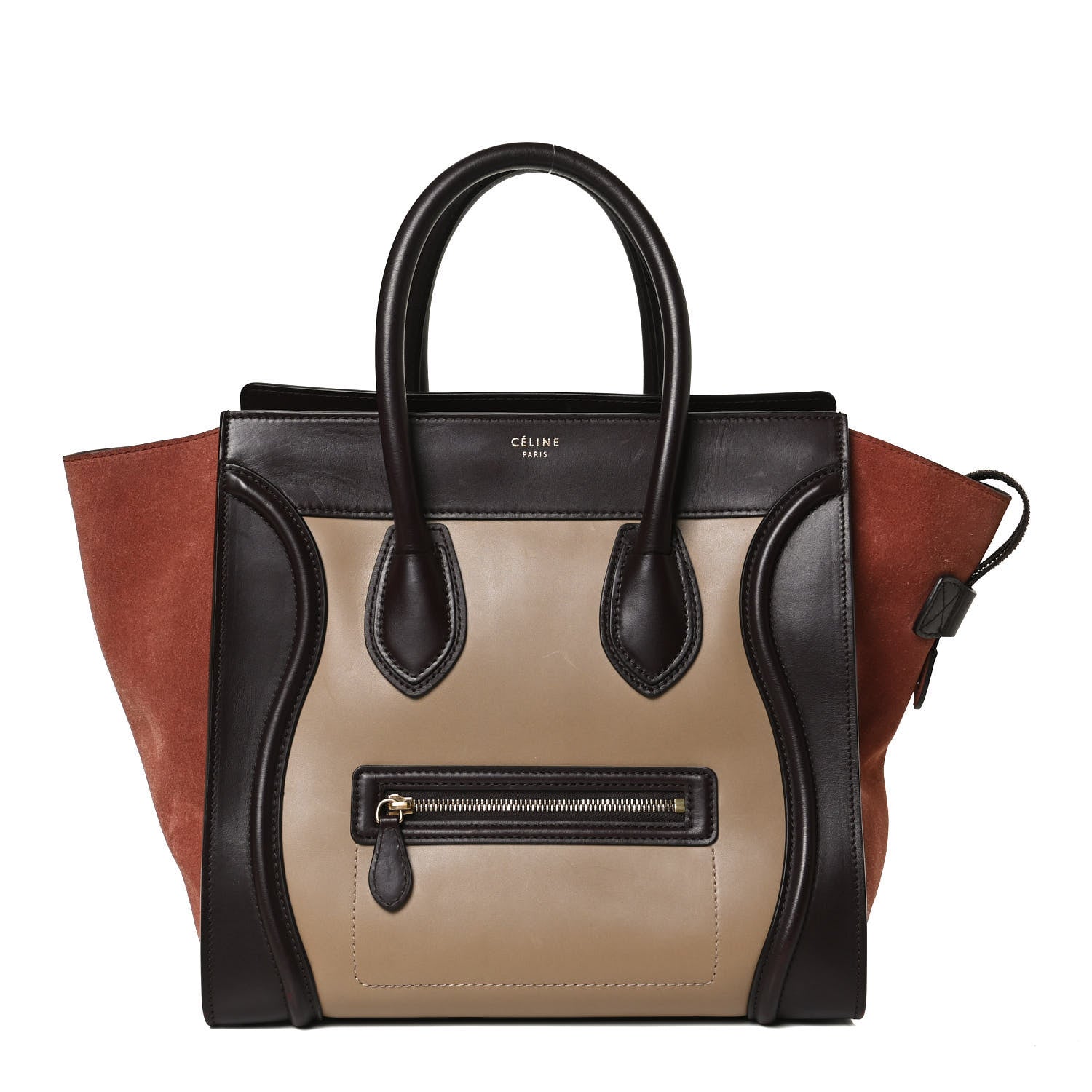 Celine Smooth Calfskin Suede Micro Tri-Color Luggage Beige 960339 ...