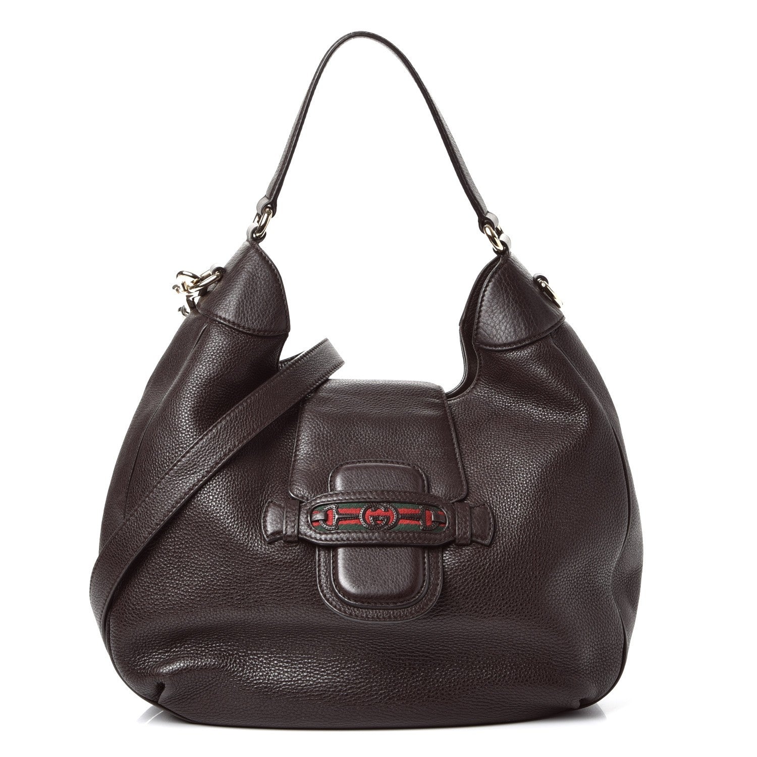 Gucci Calfskin Web Medium Dressage Hobo Coffee Brown 239939 – FASHIONPHILE