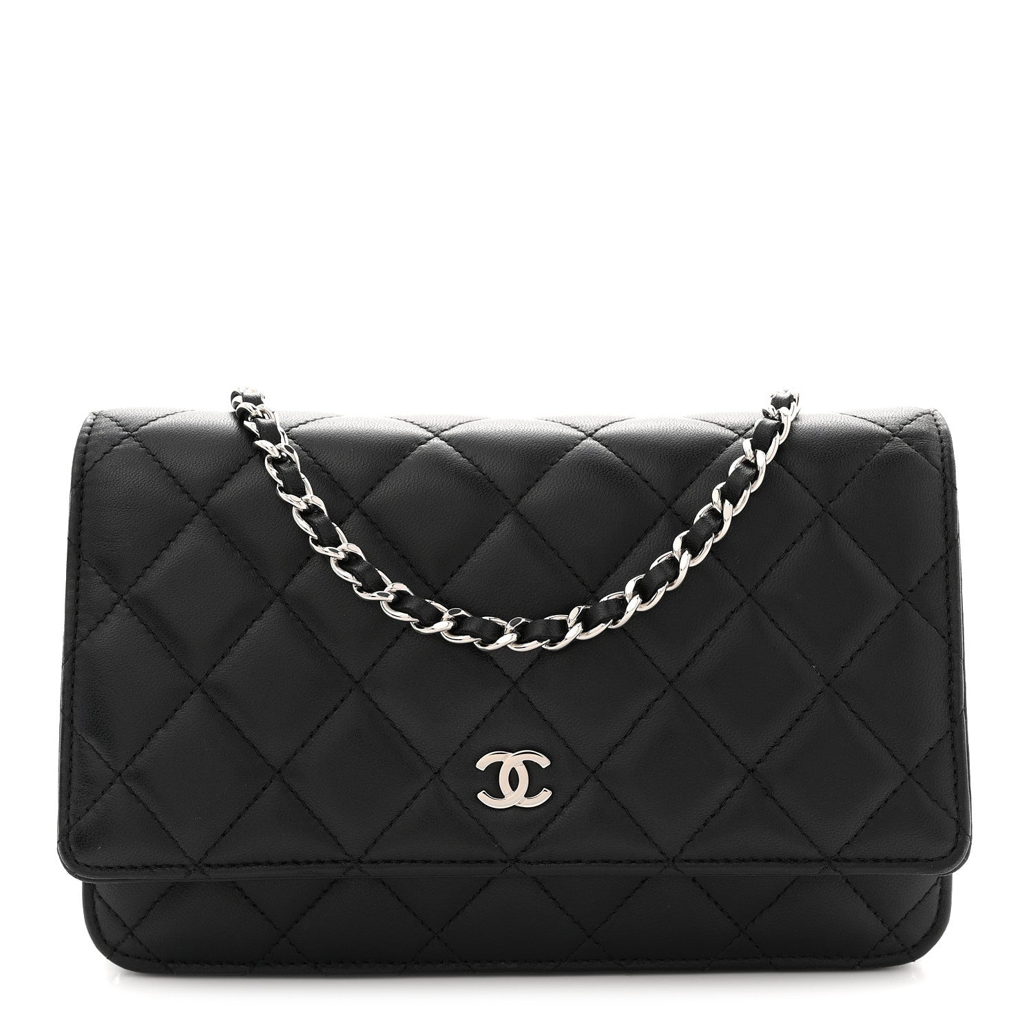 Chanel Lambskin Quilted Wallet On Chain WOC Black 1868835 – FASHIONPHILE